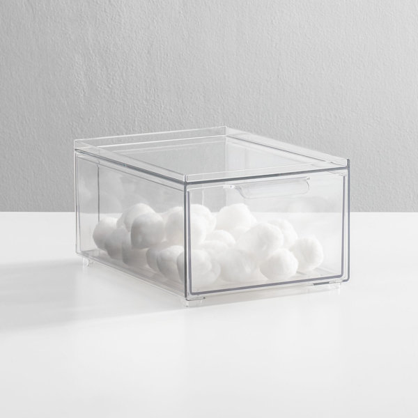 Mdesign Stacking Plastic Storage Kitchen Bin With Pull Out Drawers